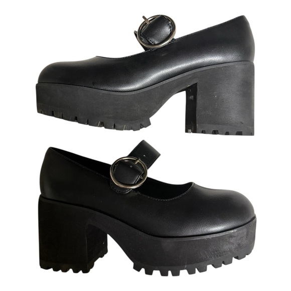 Current Mood | Shoes | Current Mood Black Chunky Platform Shoes | Poshmark